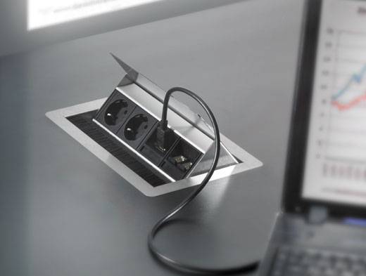 EVOline Flip Top - Mediaporty i gniazda blatowe Schulte. - elektrodesign.pl